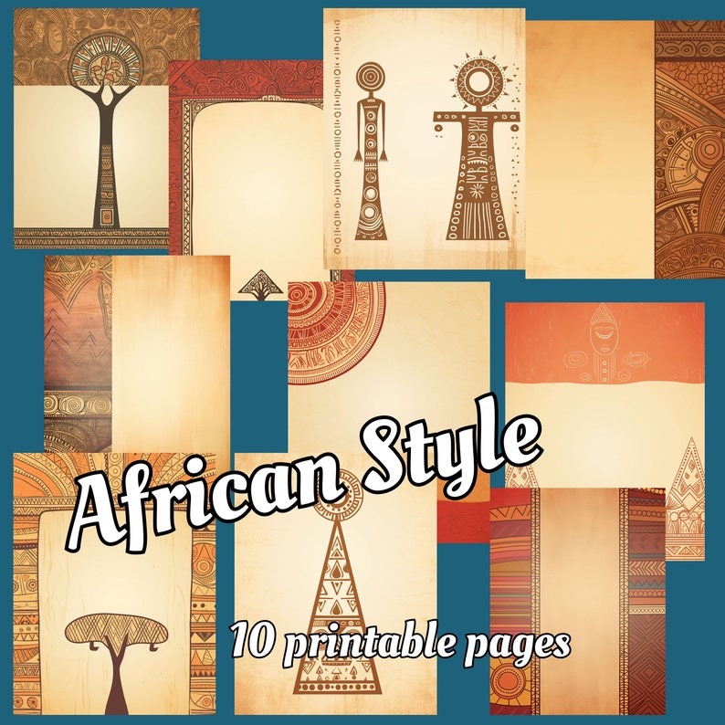 African Tribal Background Images: Scrapbook & Junk Journal Pages ...
