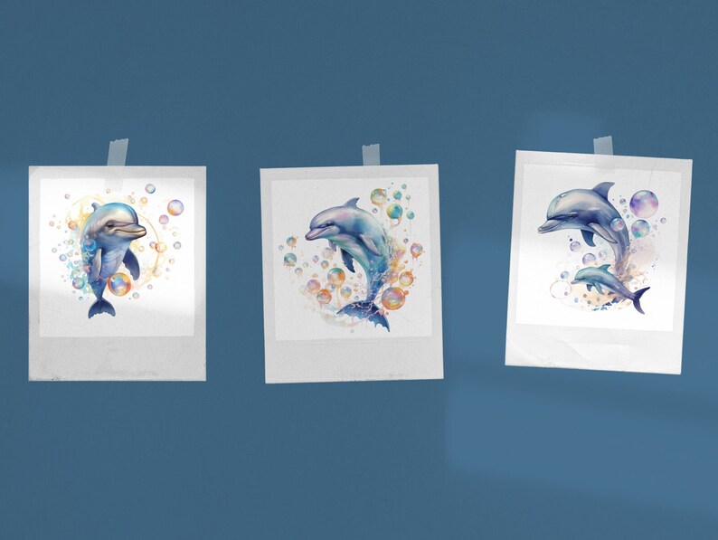 Dolphin Png. Watercolor Clip Art. Ocean Clip Art. Junk Journal - Etsy