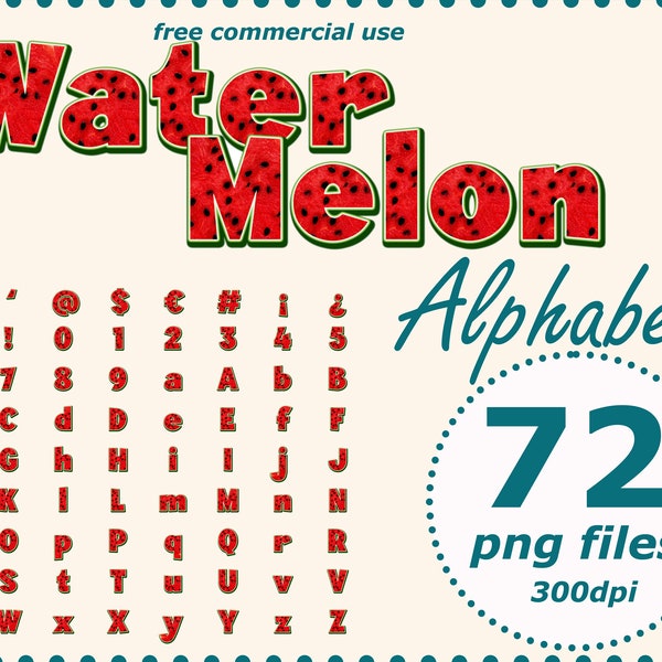 Watermelon Alphabet Clipart Etsy