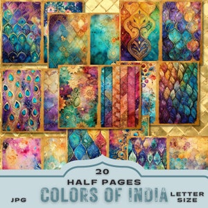 Colors of India Junk Journal Kit, Half Pages, Full Pages, Cards, Tags ...