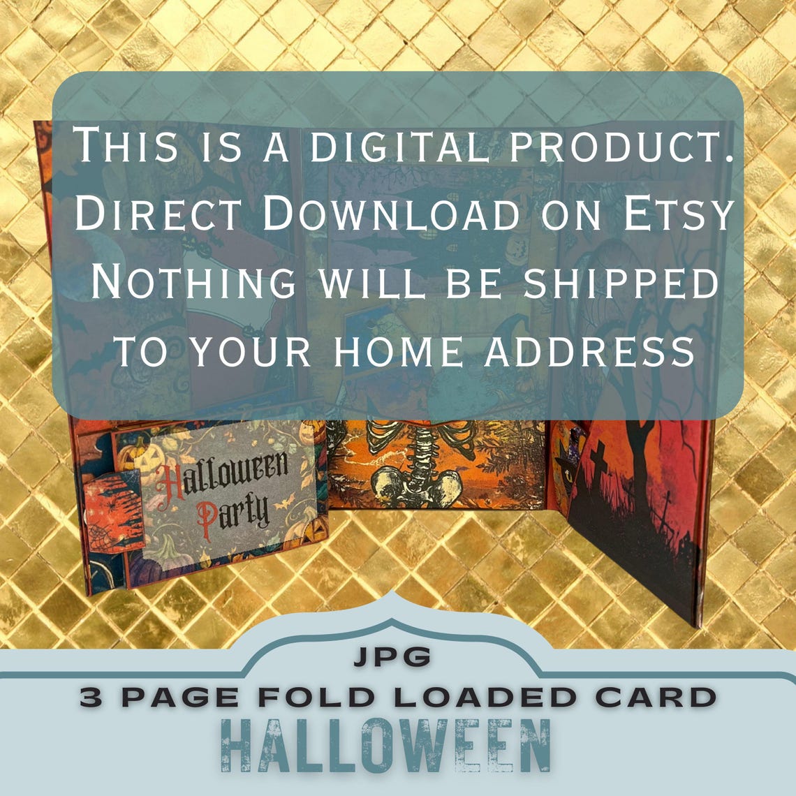 Halloween Card Kit: Spooky 3-page Folio, Ephemera (JPG Digital Folder ...