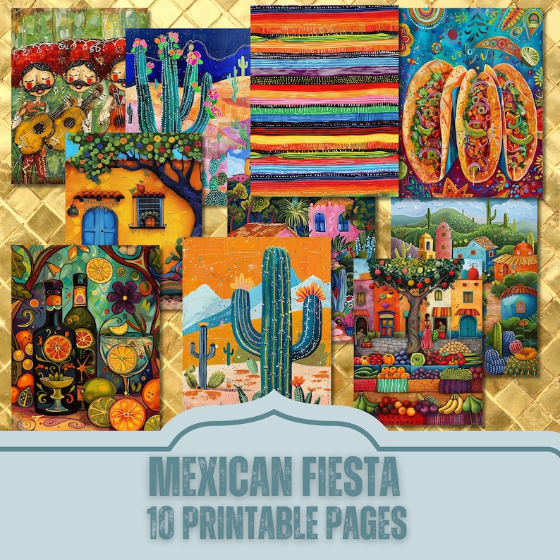 Mexican Fiesta Background Images. PDF Files and Printable JPEG Files ...
