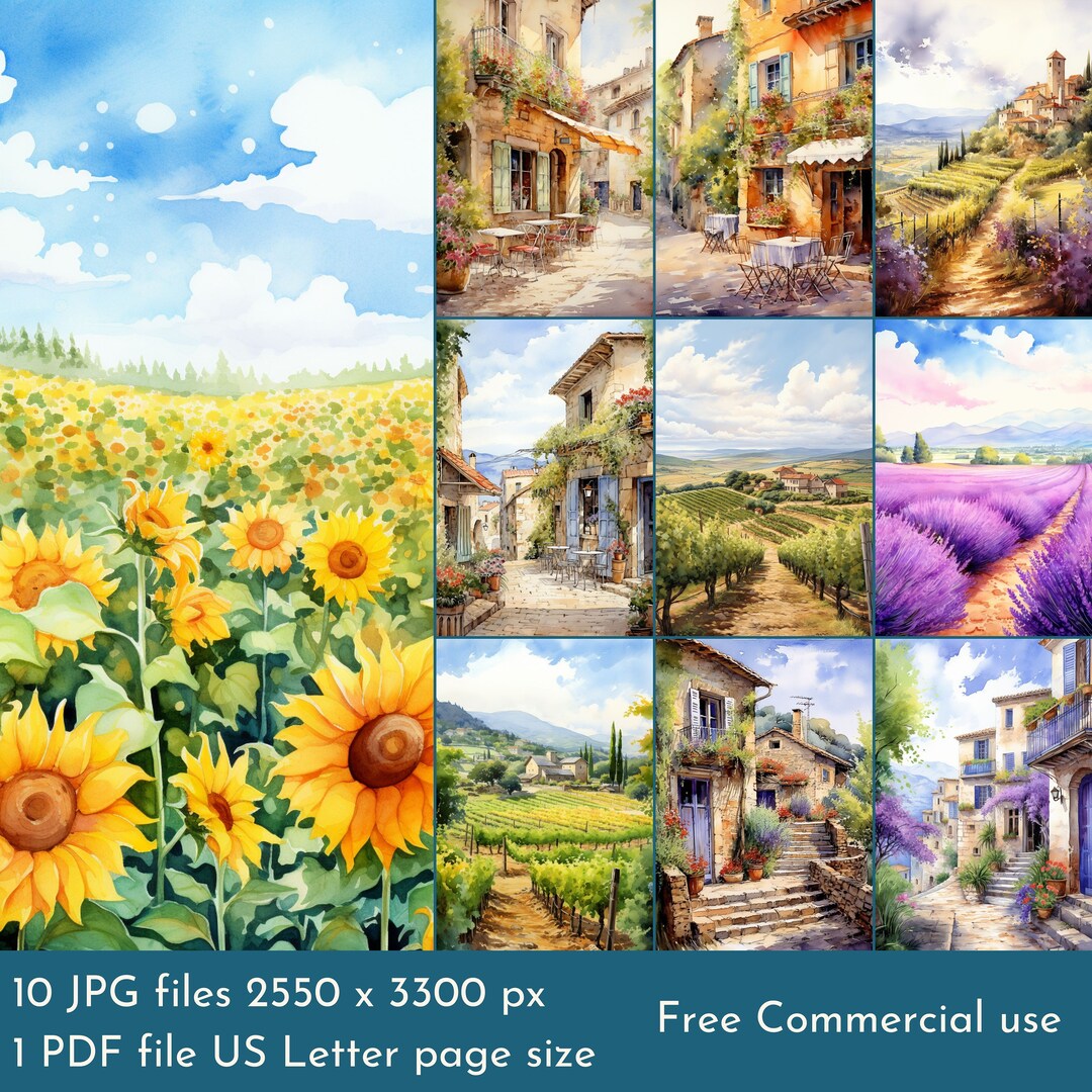 France Views Collage Kit: Printable Junk Journal Pages (PDF & JPEG) - Etsy