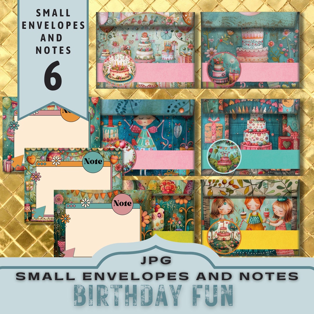 Birthday Fun Printable Envelopes, Print and Cut Small Envelopes for ...