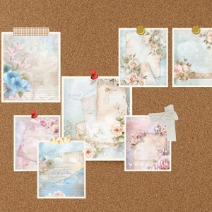 Floral Love Letter Digital Paper: Pastel Scrapbook Pages (JPEG & PDF ...