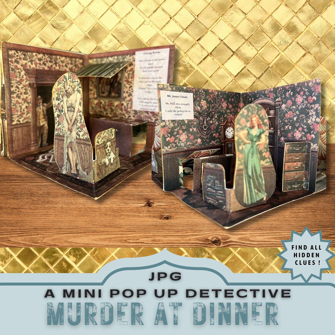 Pop up Detective Printable Pop up Book Kit, Journal Folio, Mini Pop up ...
