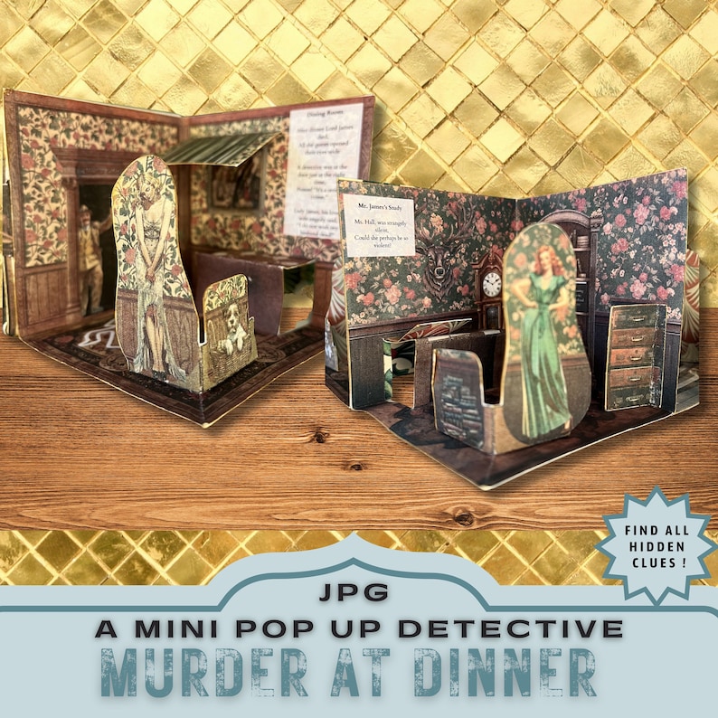 Pop up Detective Printable Pop up Book Kit, Journal Folio, Mini Pop up ...