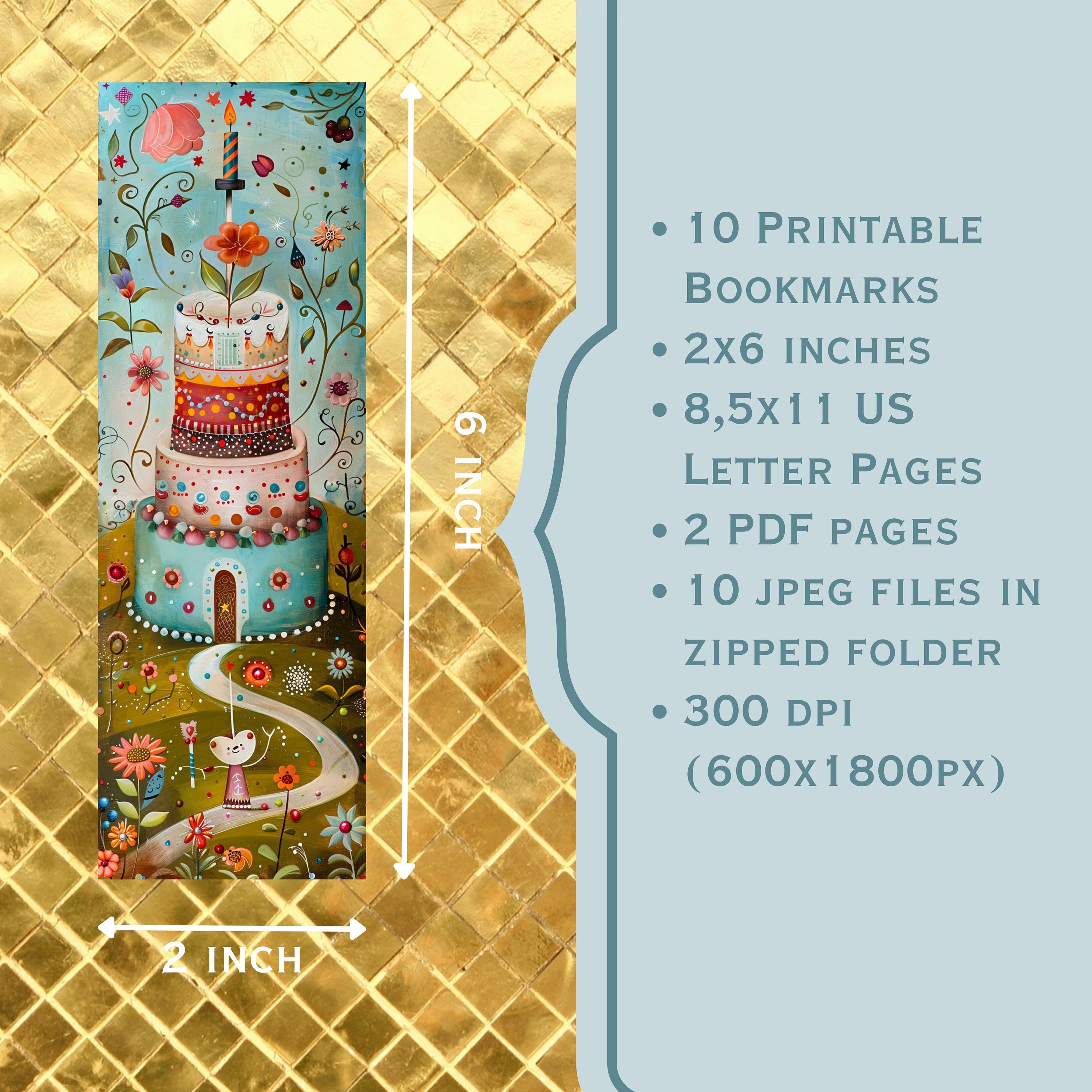 Birthday Fun Printable Bookmarks. Printable PDF and JPEG Files. 300dpi ...