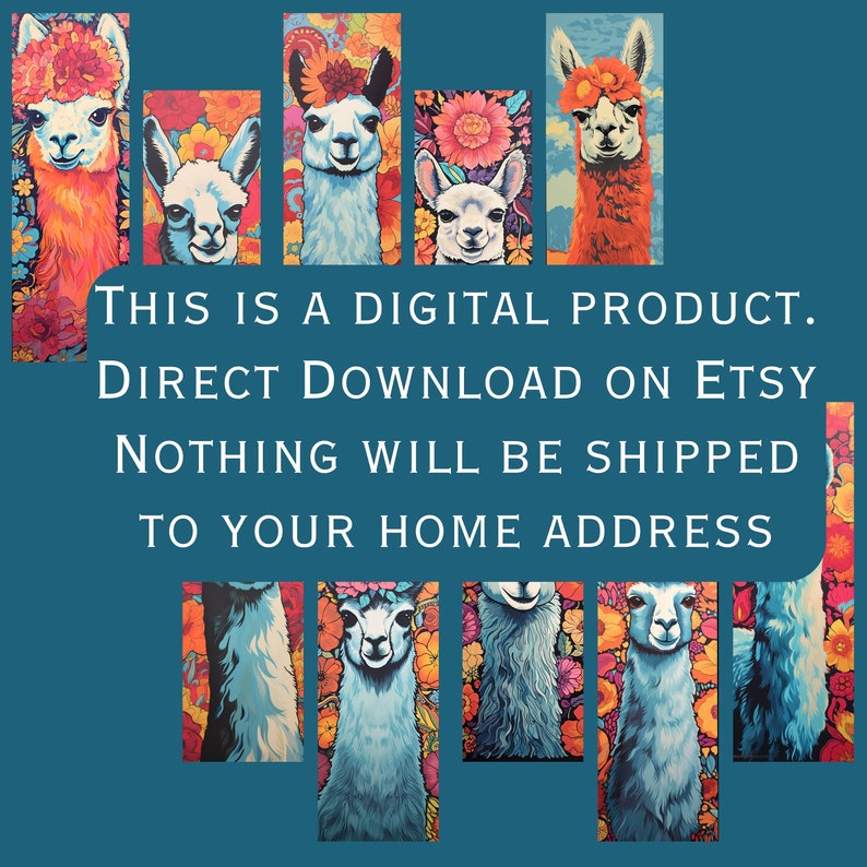 Colorful Alpaca Bookmarks: 10 Printable Designs (PDF & JPEG) - Etsy