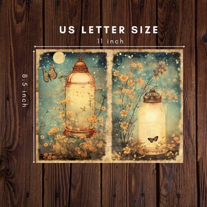 Vintage Magical Fireflies, Premade Junk Journal Printable Half Pages ...