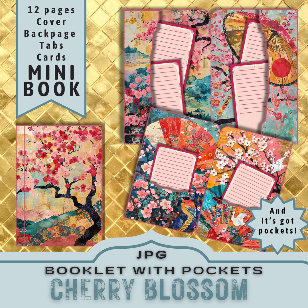 Cherry Blossom Sakura Spring Printable Booklet With Pockets, Print and ...