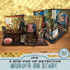Murder on Stage Pop up Detective Part 2 Printable Pop up Book Kit, Mini ...