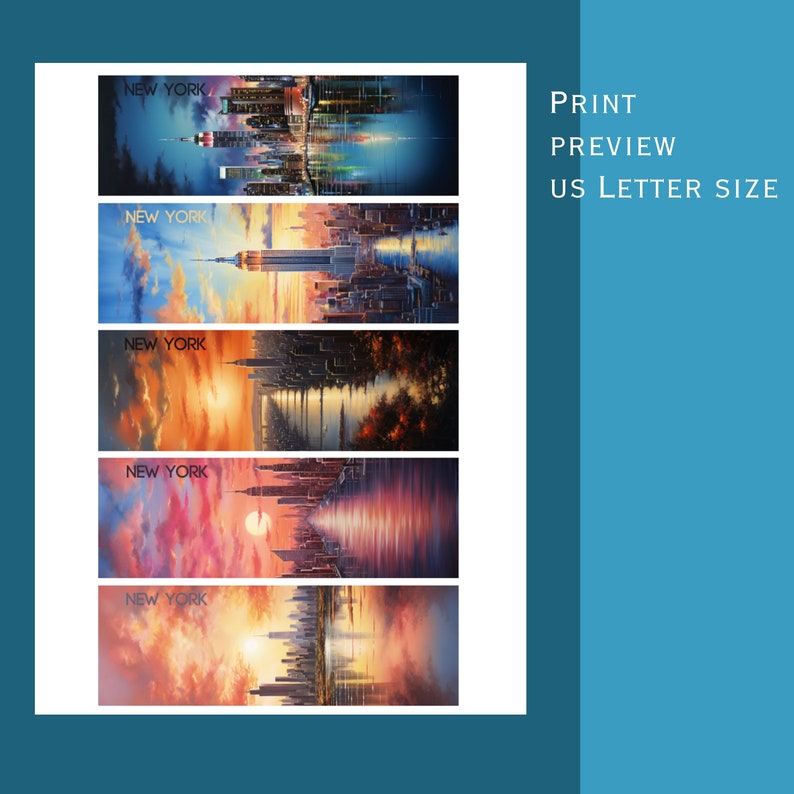 Printable Bookmarks New York City. Printable PDF and JPEG - Etsy