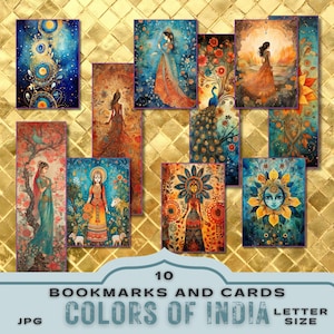 Colors of India Junk Journal Kit, Half Pages, Full Pages, Cards, Tags ...