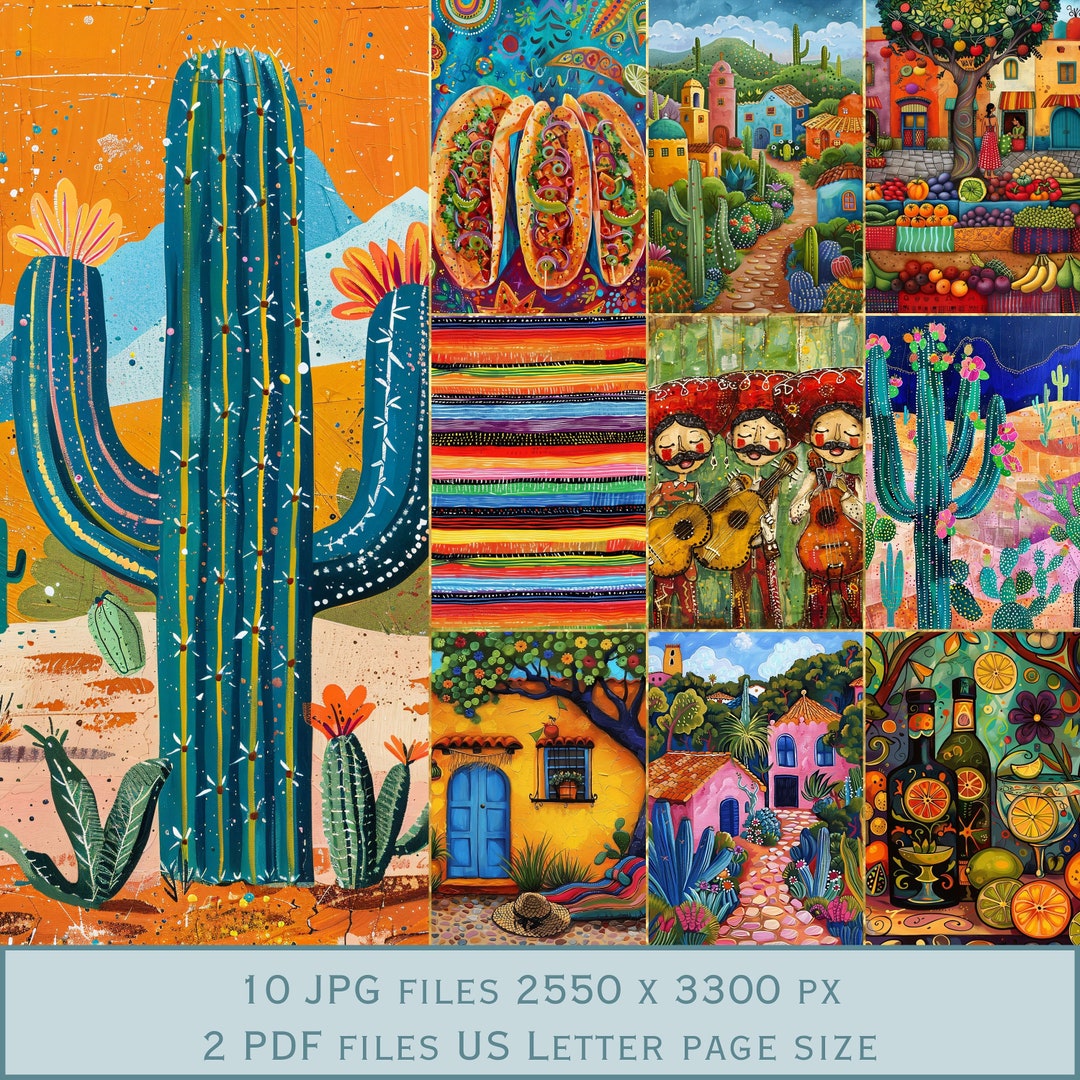 Mexican Fiesta Background Images. PDF Files and Printable JPEG Files ...