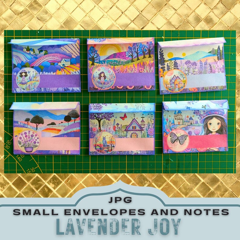 Lavender Joy Printable Envelopes, Print and Cut Small Envelopes for ...