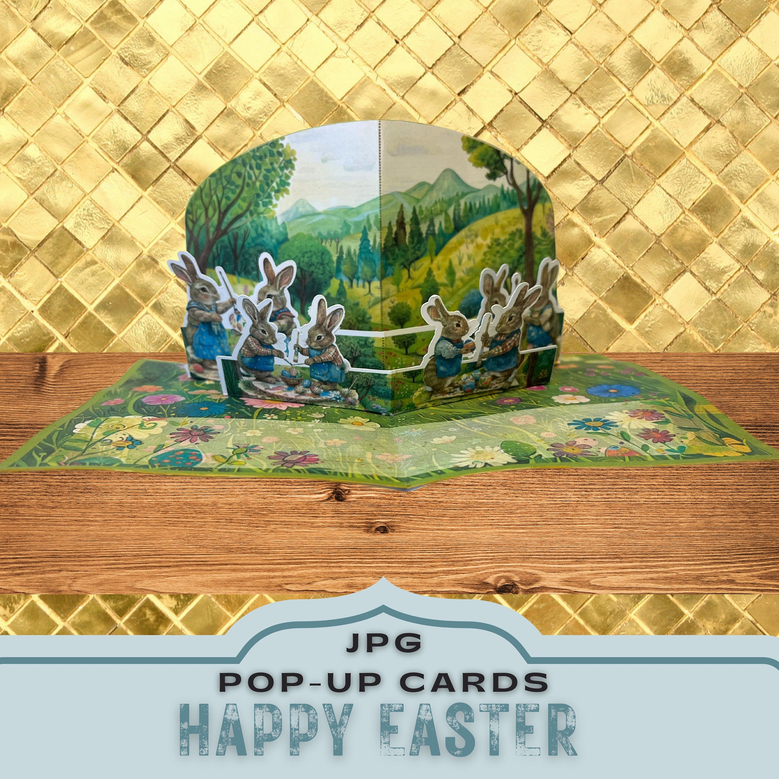 Easter Pop up Cards, Printable Pop up Card Kit, Journal Folio, Easter ...