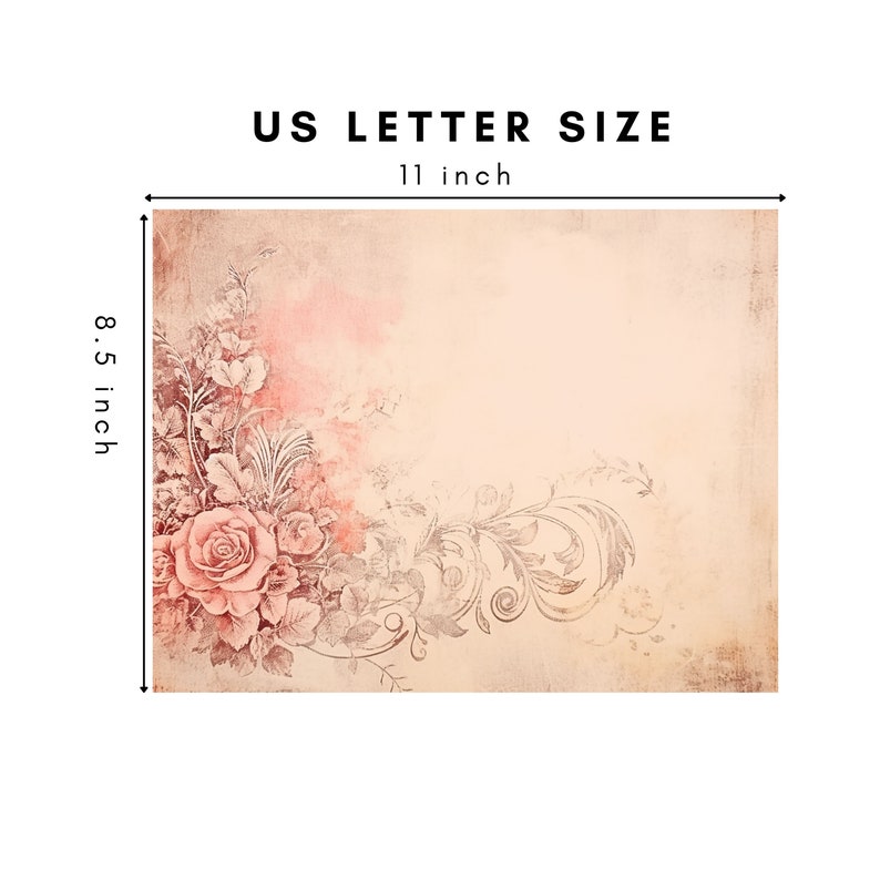 Pink Rose Background Images. PDF Files and Printable JPEG - Etsy