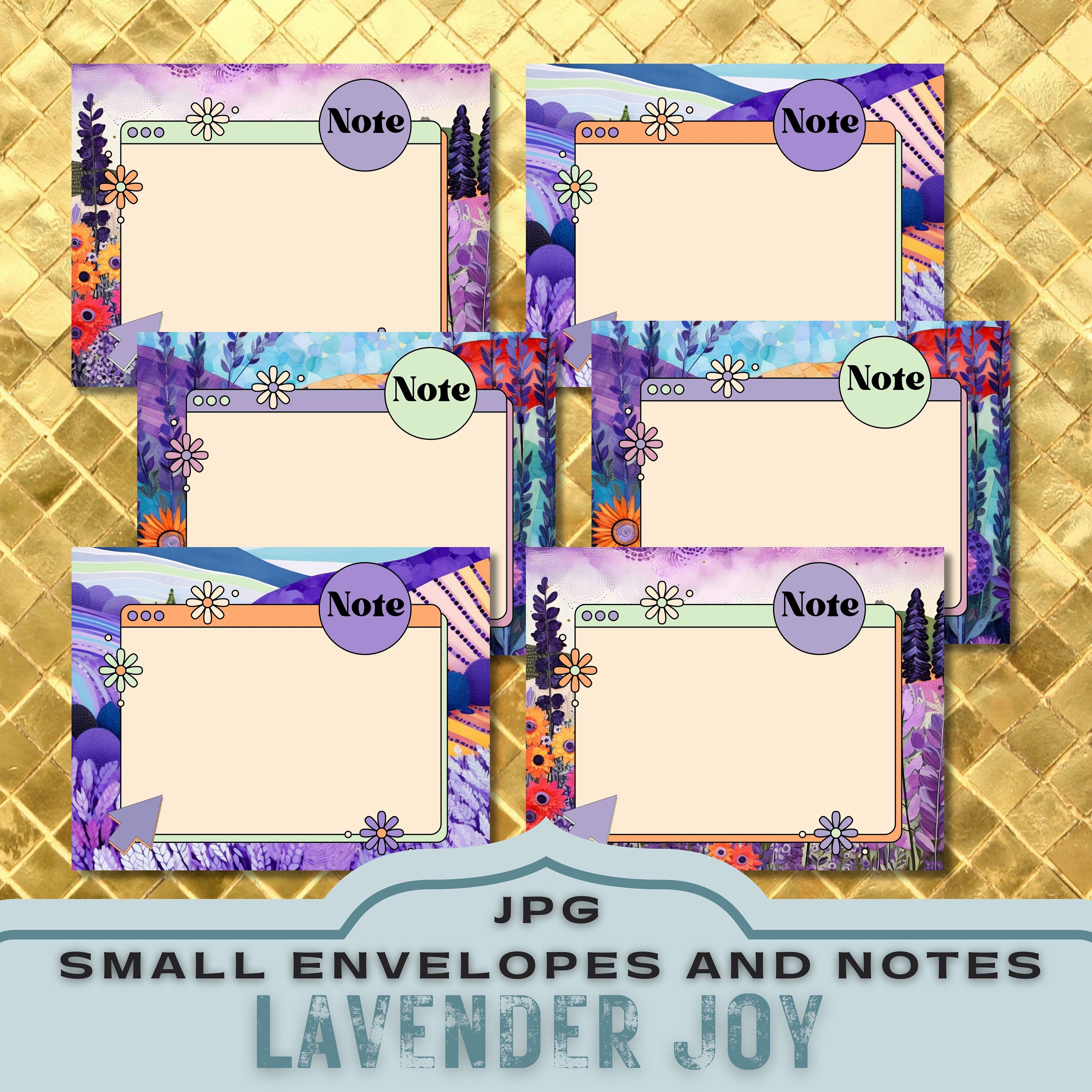Lavender Joy Printable Envelopes, Print and Cut Small Envelopes for ...
