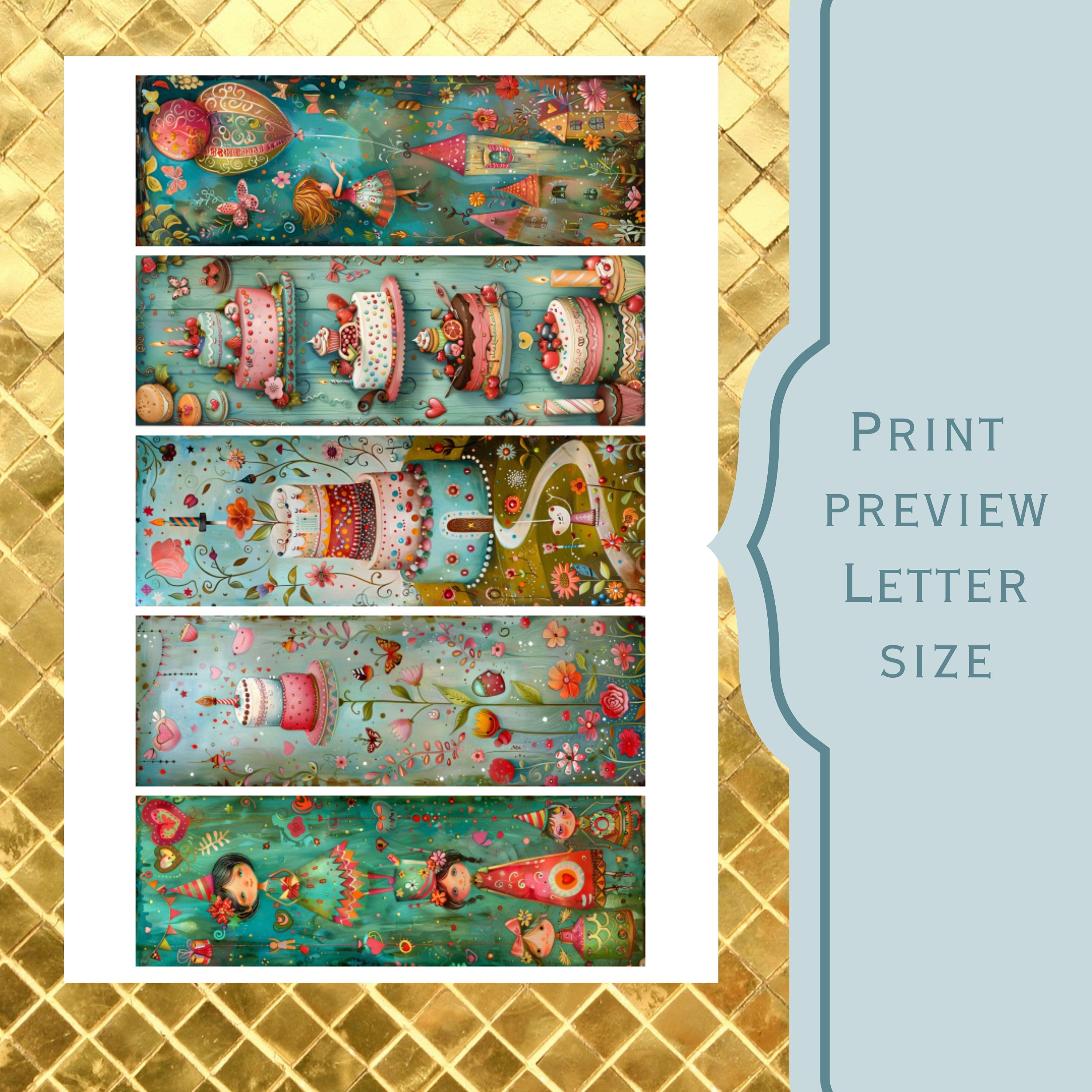 Birthday Fun Printable Bookmarks. Printable PDF and JPEG Files. 300dpi ...