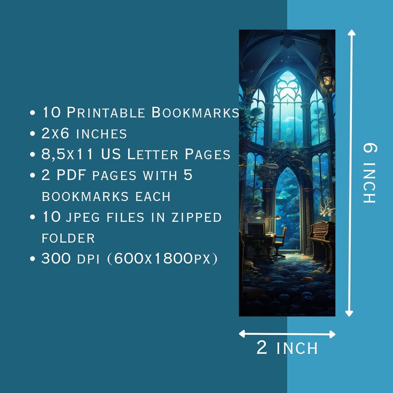 Ocean Academia Bookmarks: Printable Deep Sea Designs (PDF & JPEG) - Etsy