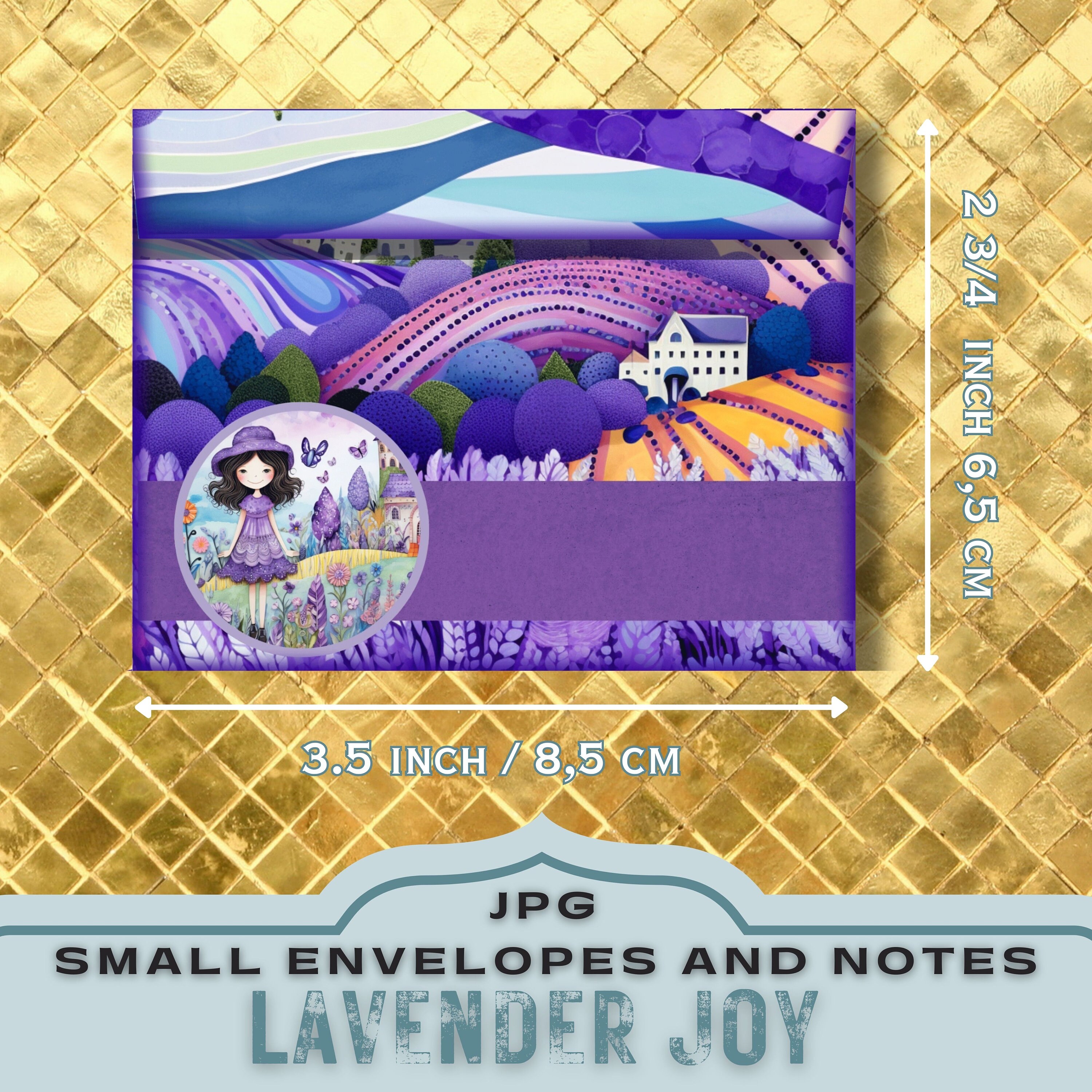 Lavender Joy Printable Envelopes, Print and Cut Small Envelopes for ...