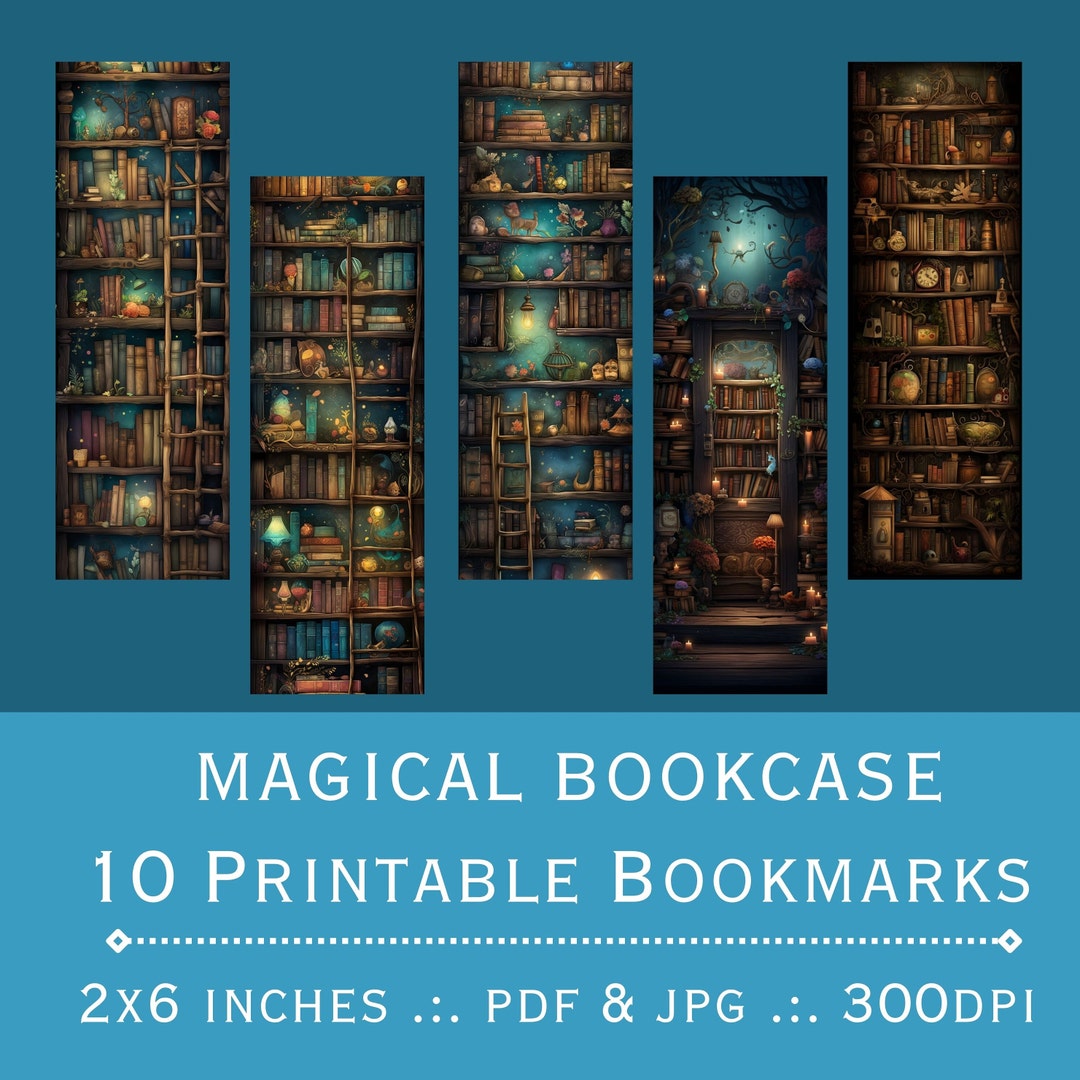 Printable Bookmarks - Magic Bookcase. Printable PDF and JPEG Files ...