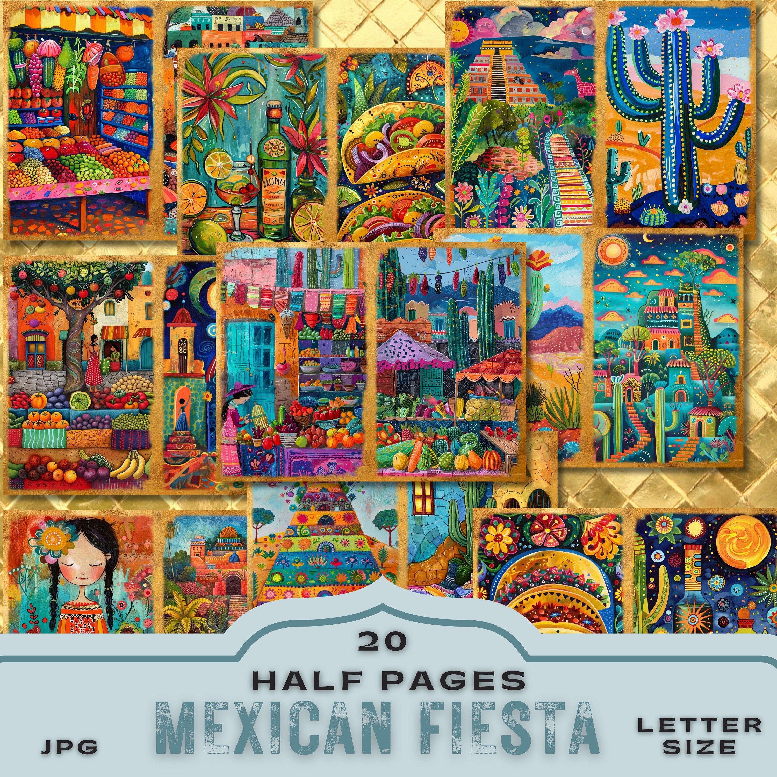 Mexican Fiesta Junk Journal Kit: Printable Ephemera and Pages (JPG ...