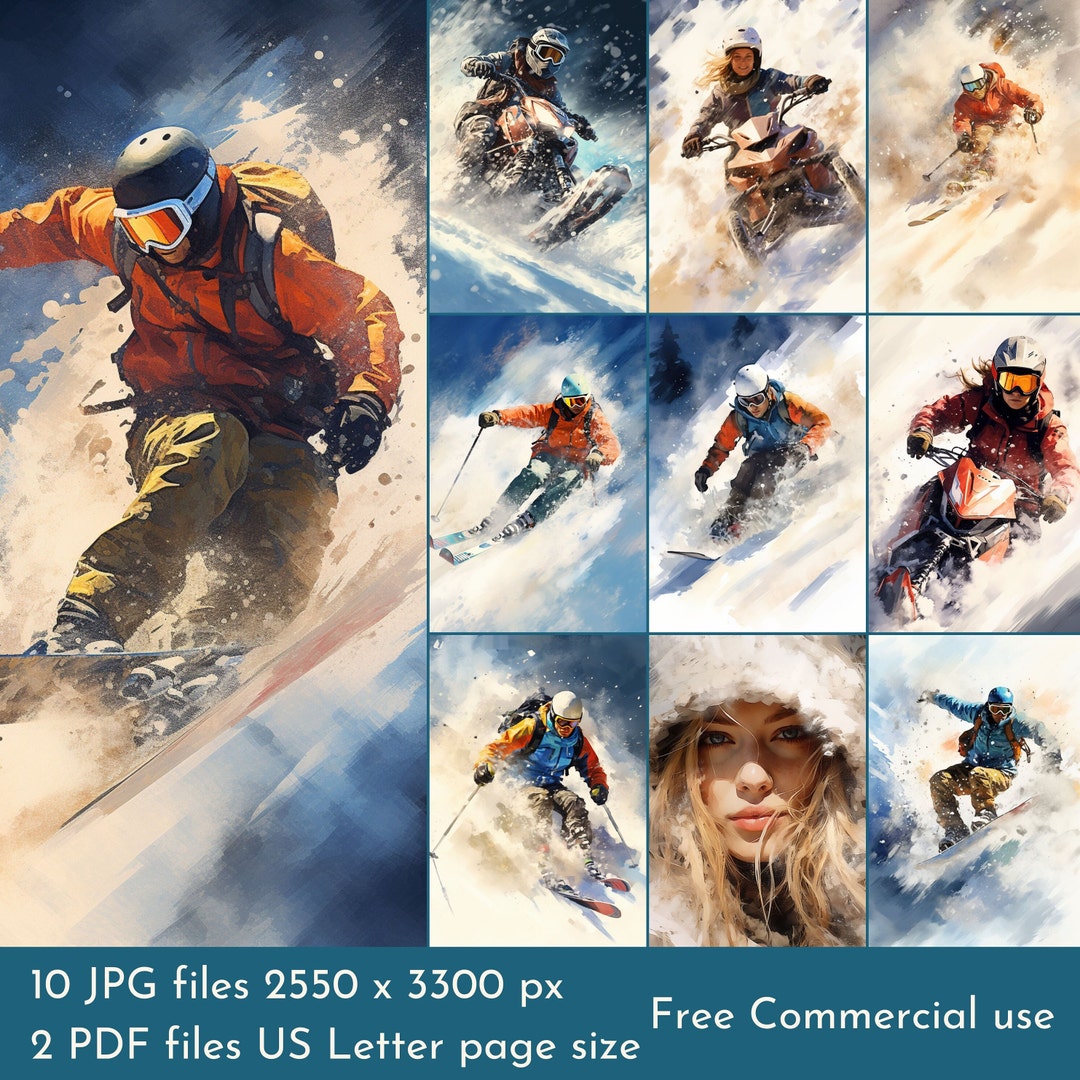 Freestyle Ski Printable Pages. PDF File and Printable JPEG Files ...