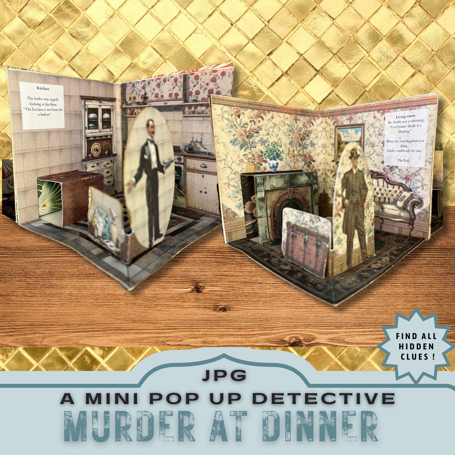 Pop up Detective Printable Pop up Book Kit, Journal Folio, Mini Pop up ...