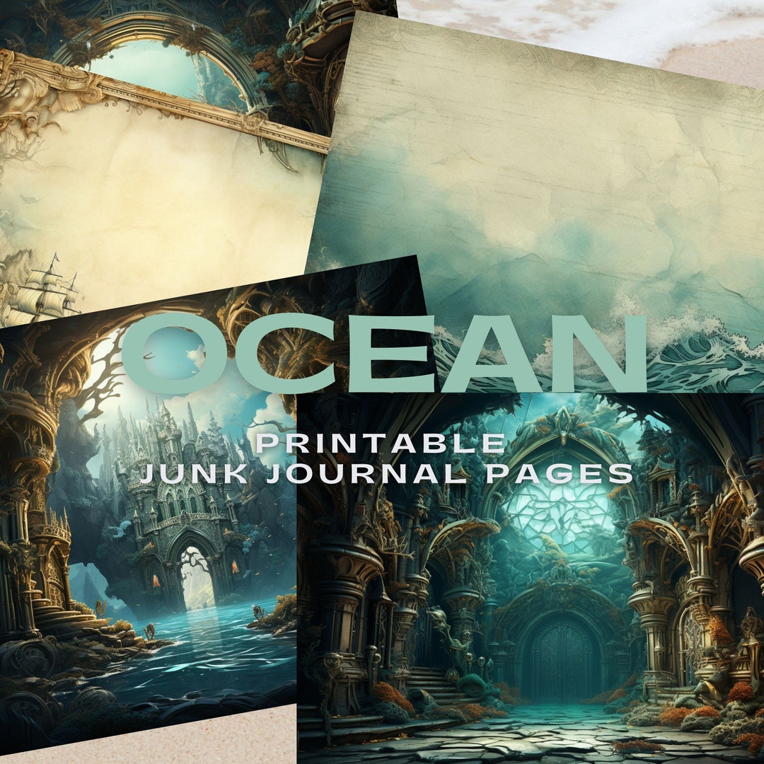 Ocean Academia Junk Journal Filler Pages. PDF File and Printable JPEG ...