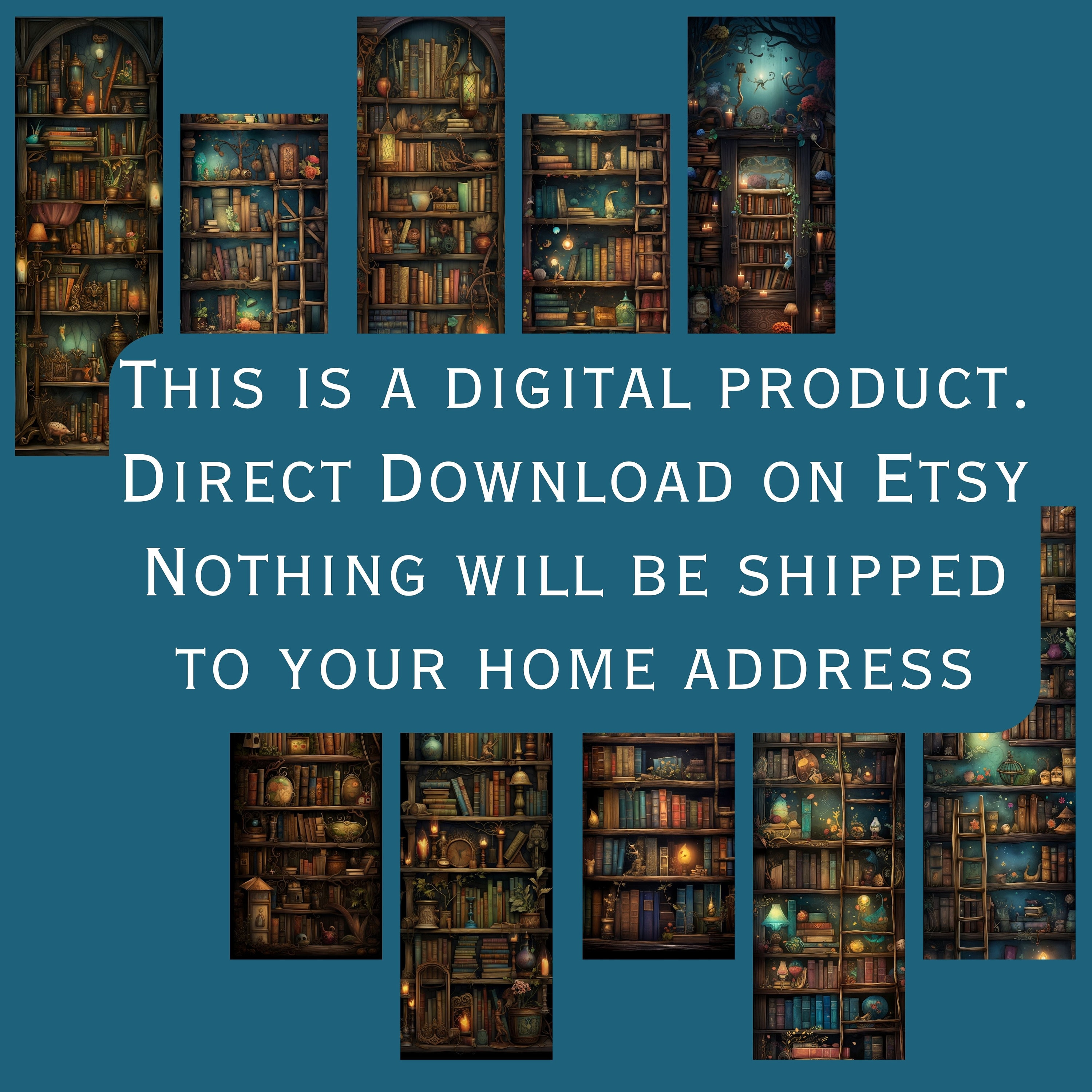 Printable Bookmarks Magic Bookcase. Printable PDF and JPEG - Etsy