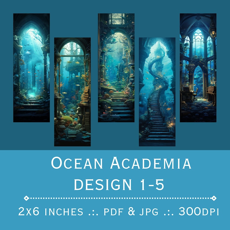 Ocean Academia Bookmarks: Printable Deep Sea Designs (PDF & JPEG) - Etsy