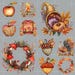 Colorful Autumn Clipart: Pumpkin, Mushroom PNG Graphics (40 Files) - Etsy