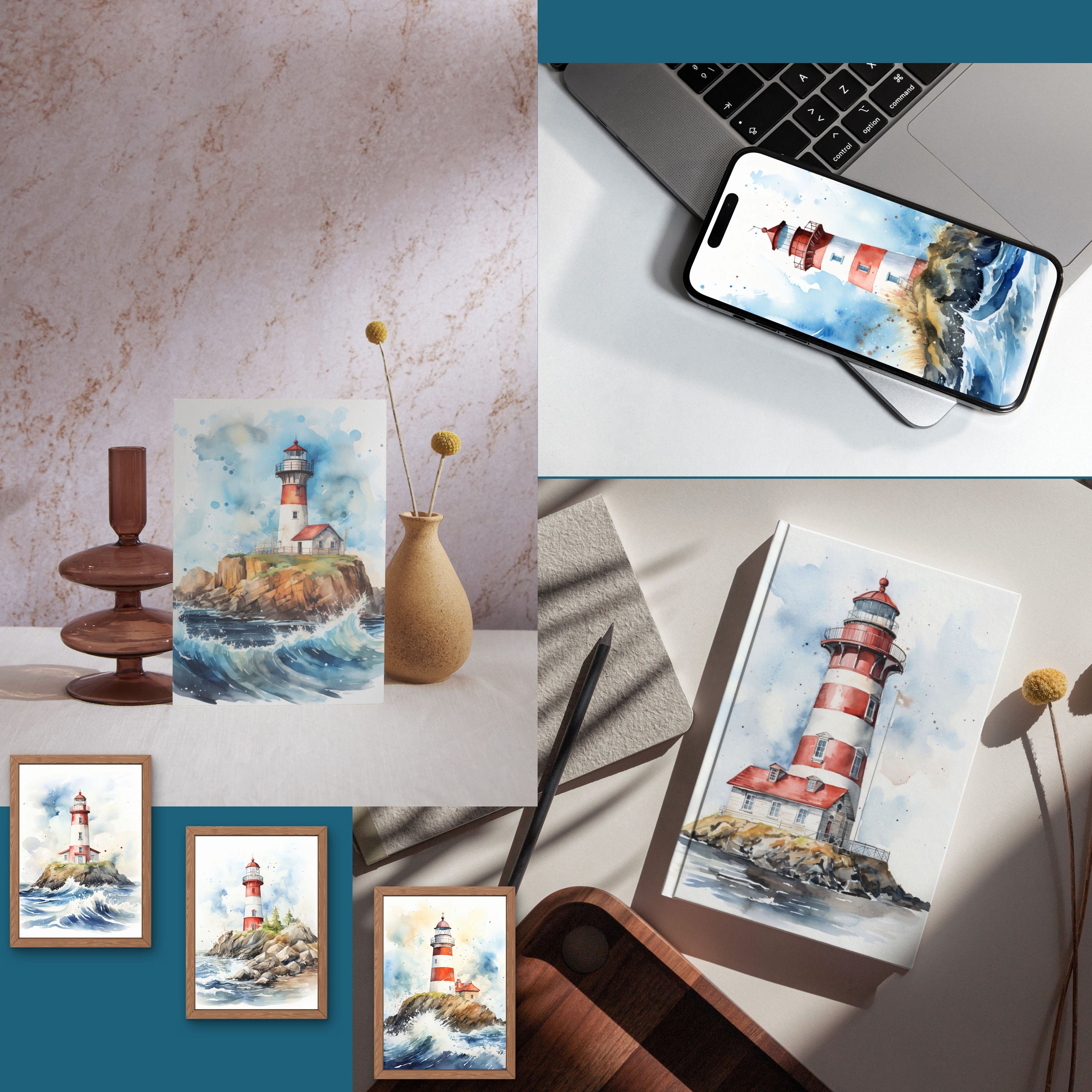 Lighthouse. PDF File and Printable JPEG Files. 300dpi. - Etsy