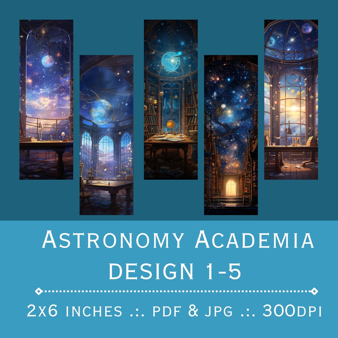 Printable Bookmarks Astronomy Academia. Printable PDF and - Etsy
