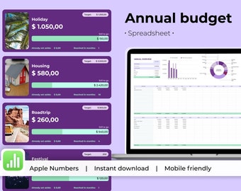 Monthly Budget Spreadsheet Template | Mac Numbers | Simple Budget ...