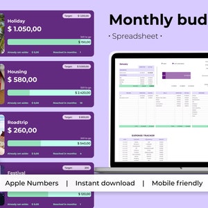 Monthly Budget Spreadsheet Template Mac Numbers Simple Budget Planner ...