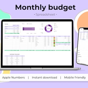 Monthly Budget Spreadsheet Template | Mac Numbers | Simple Budget ...