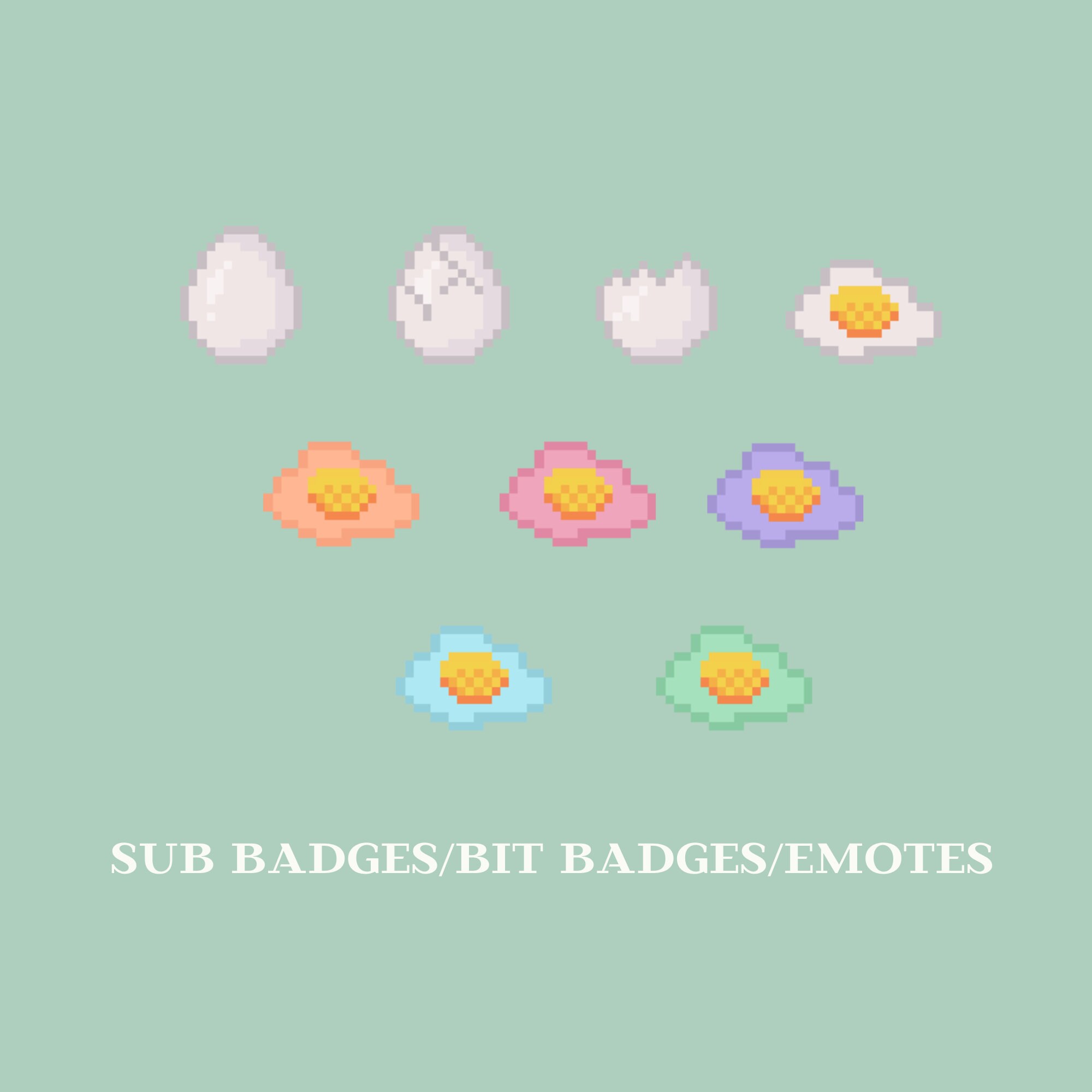 Pixel Egg Sub Badges/bit Badges for Twitch - Etsy