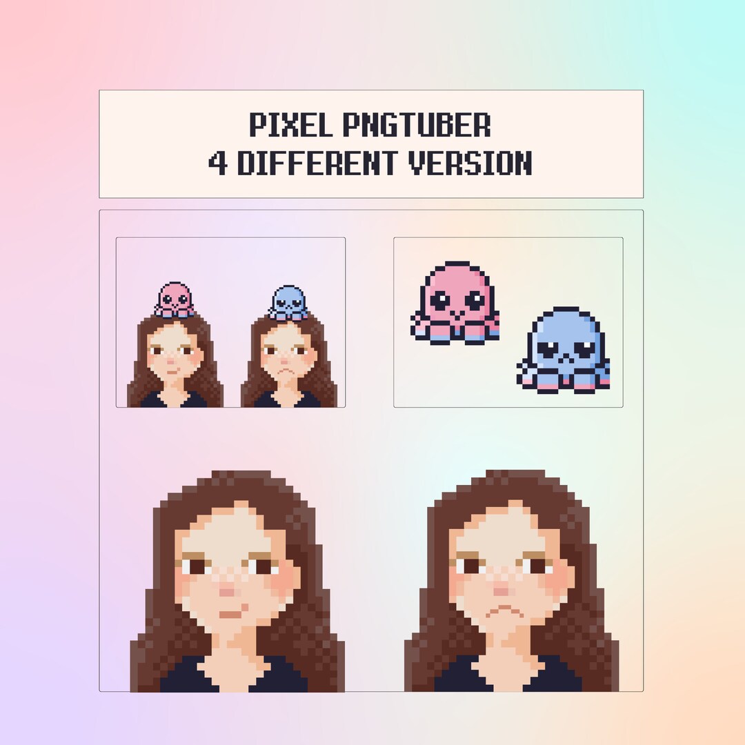 Pixel Cute Girl Pngtuber With Two Expressions and Cute - Etsy