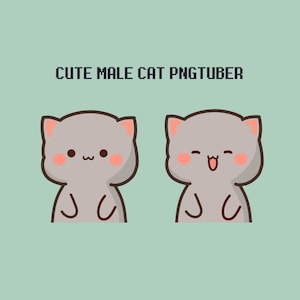 Cute Male Cat Pngtuber | Ready to Use | Stream, Twitch - Etsy