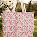 Daisy Floral Tote Bag, White, Blue - Etsy