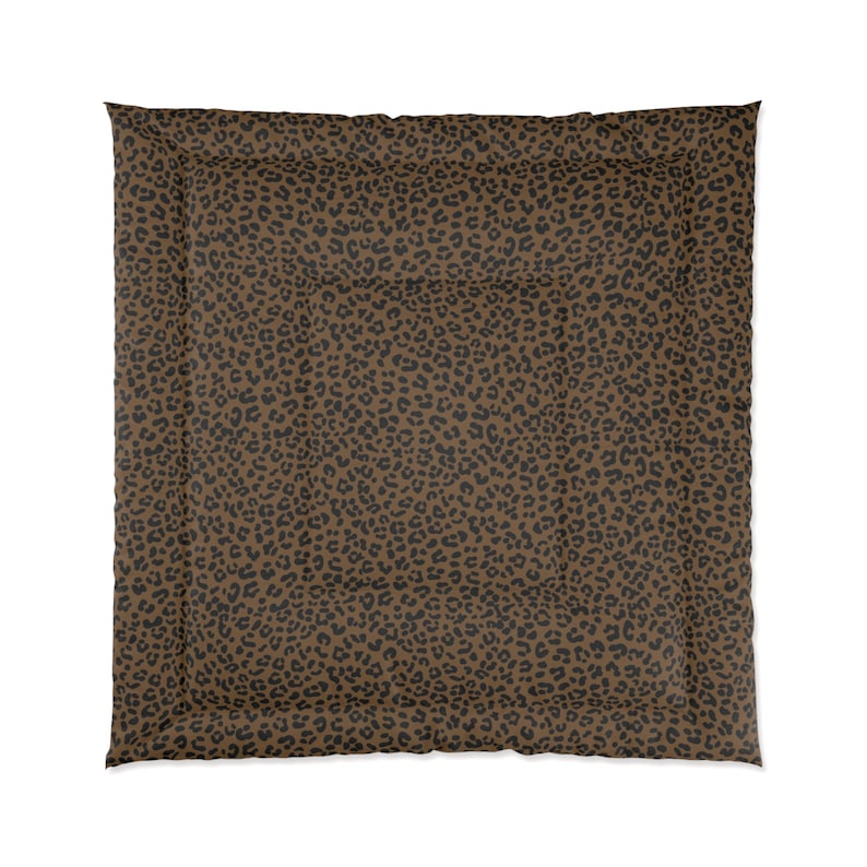 Cheetah Comforter, Animal Print, Black and Brown Bedding - Etsy