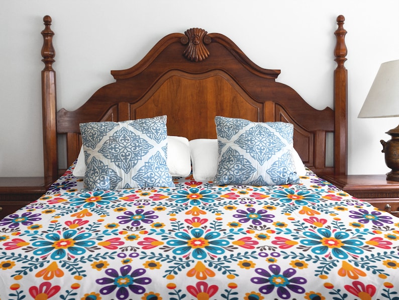 Comforter, Mexican Tile Inspired Pattern Bedding - Etsy