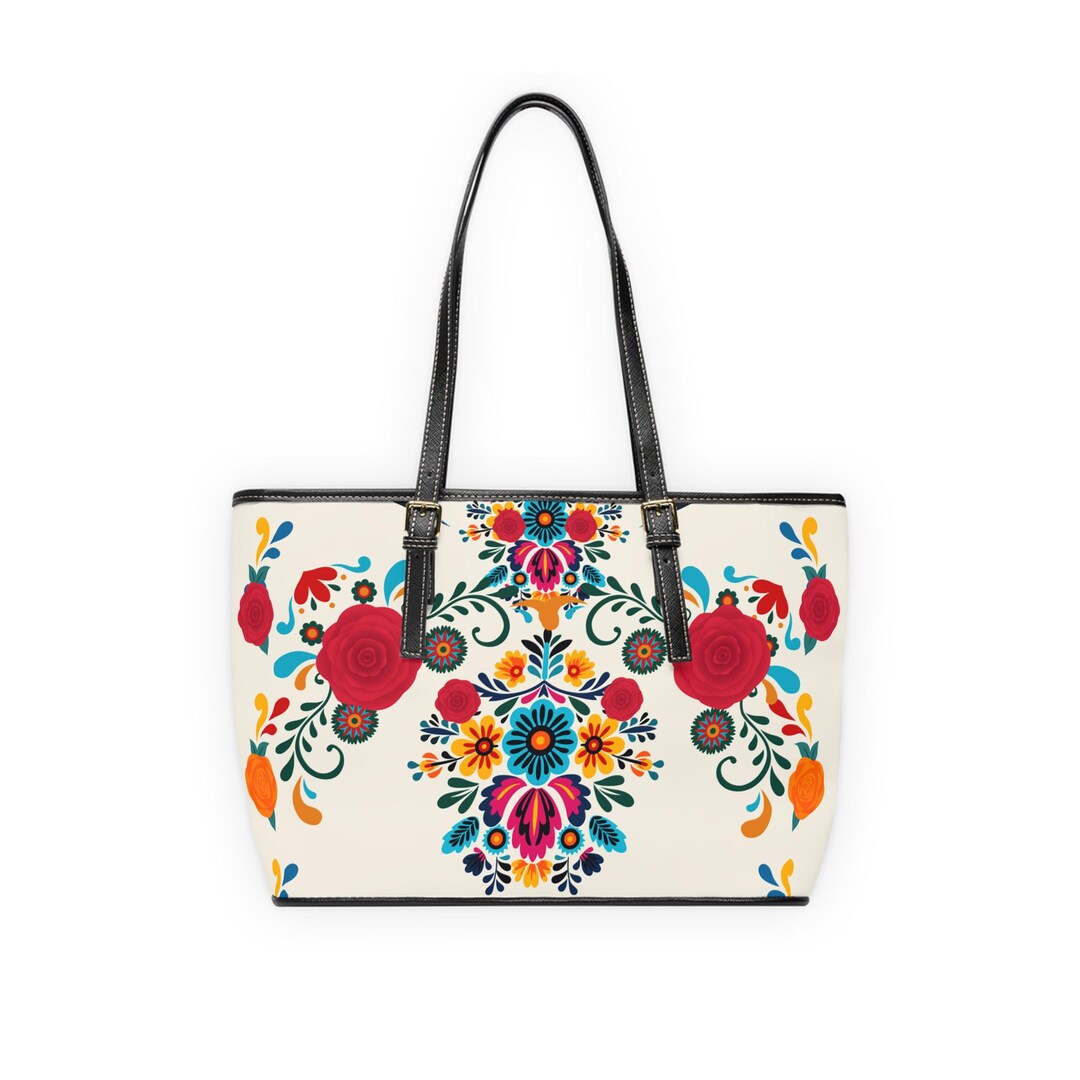 Mexican Textile Inspired Shoulder Bag, White and Red, Colorful - Etsy