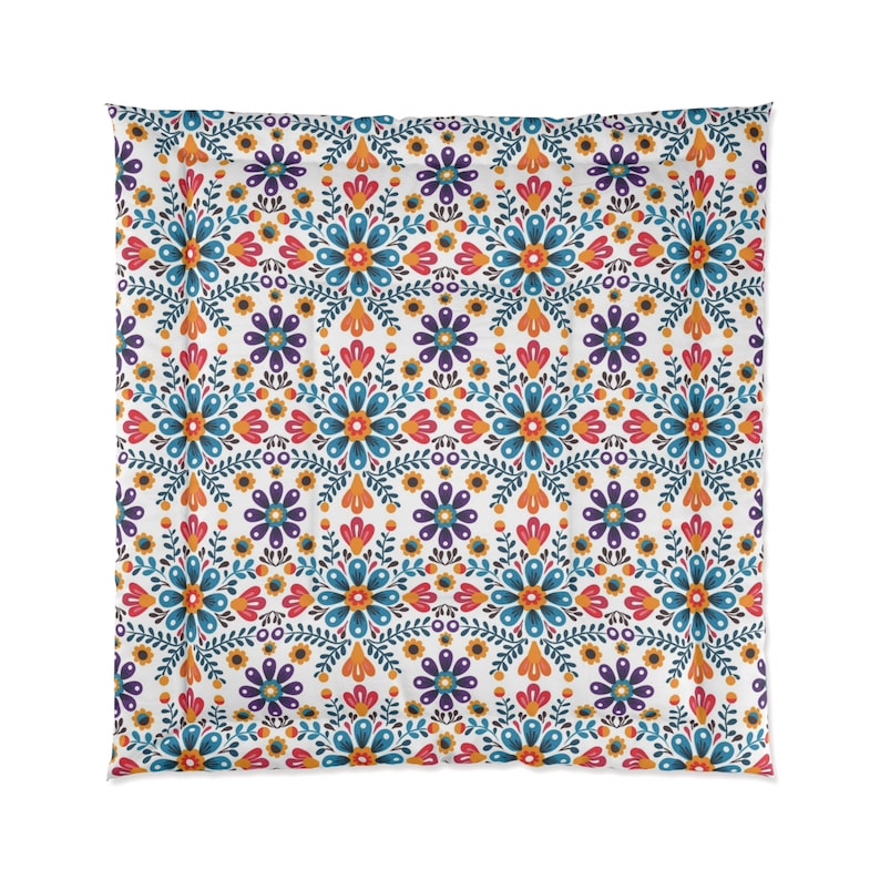 Comforter, Mexican Tile Inspired Pattern Bedding - Etsy
