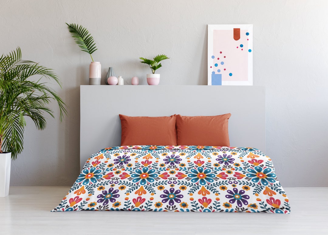 Comforter, Mexican Tile Inspired Pattern Bedding - Etsy