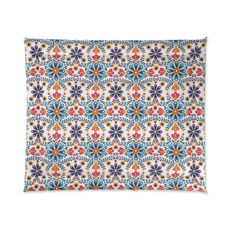 Comforter, Mexican Tile Inspired Pattern Bedding - Etsy