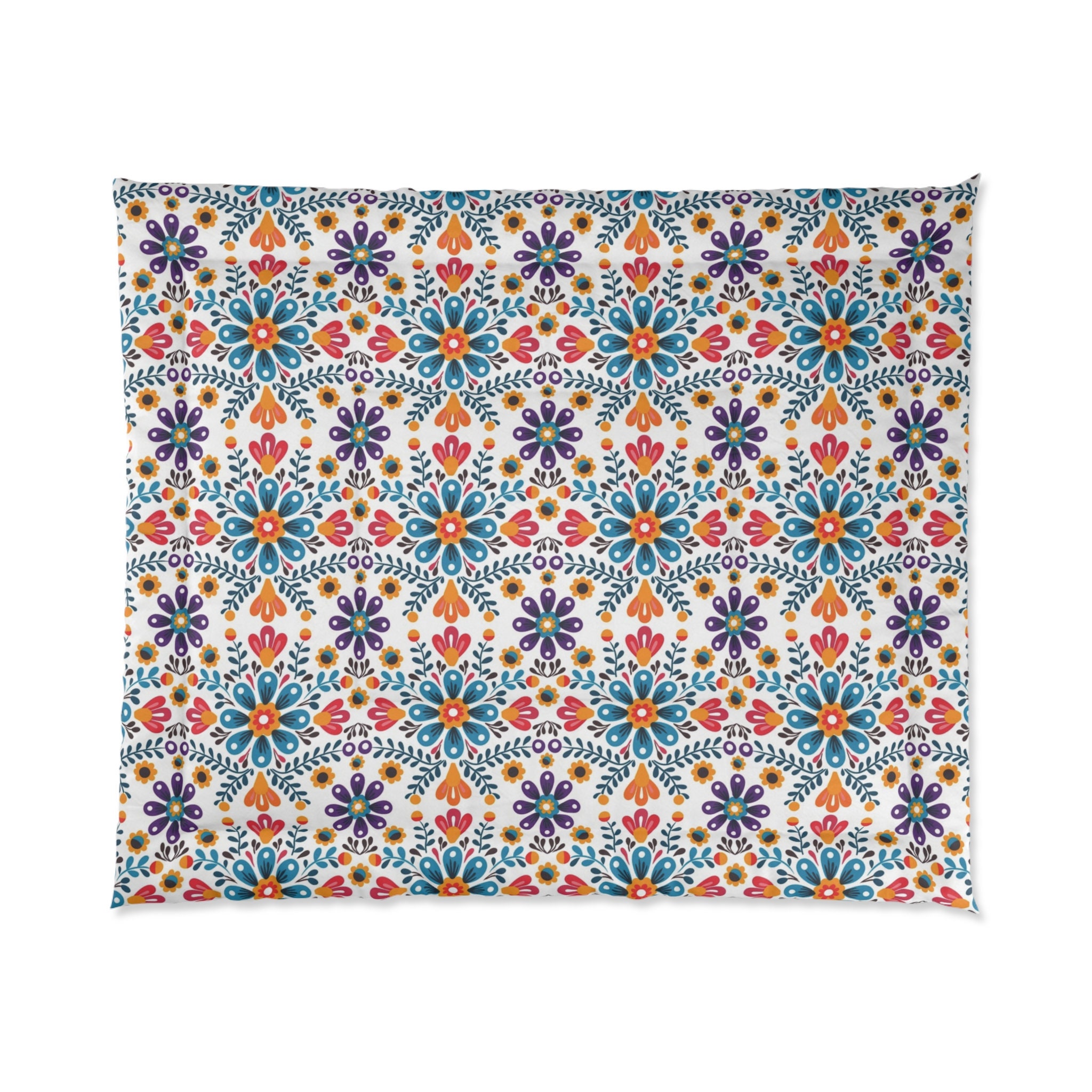 Comforter, Mexican Tile Inspired Pattern Bedding - Etsy